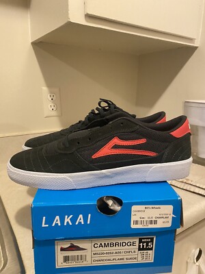 Lakai Cambridge Charcoal/ Flame Suede | eBay