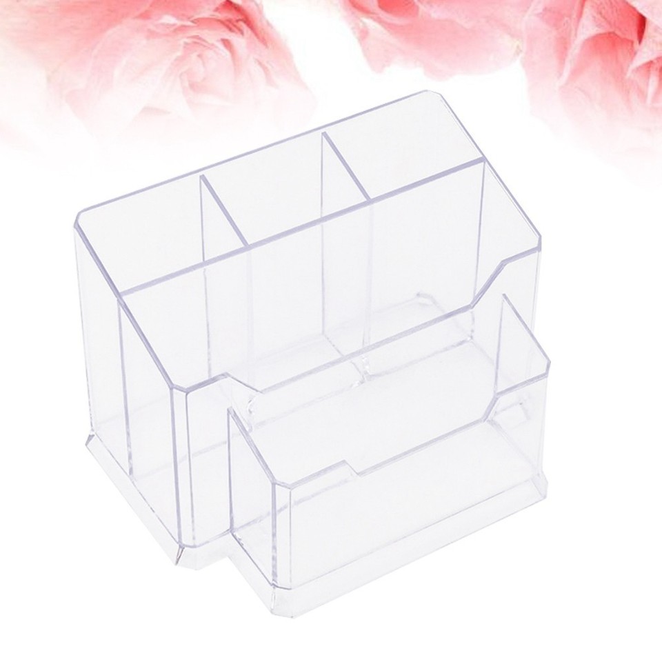 3pcs Creative Acrylic Design Multi-grids Pen Pencil Ruler Holder Cup ...