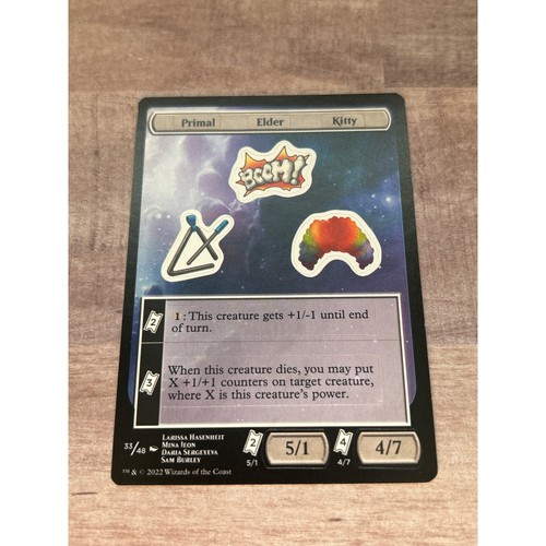 Primal Elder Kitty-[Unfinity]-NM 33/48, English-Sticker Card MTG | eBay