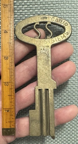 NOS Brass Prison Jail Cell Uncut Key Stewart Decatur Security Systems ...