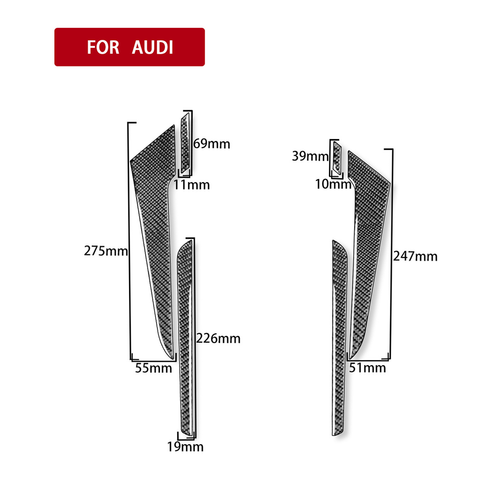 Carbon Fiber Gear Shift Panel Side Cover Trim Sticker For Audi A3 2014 ...
