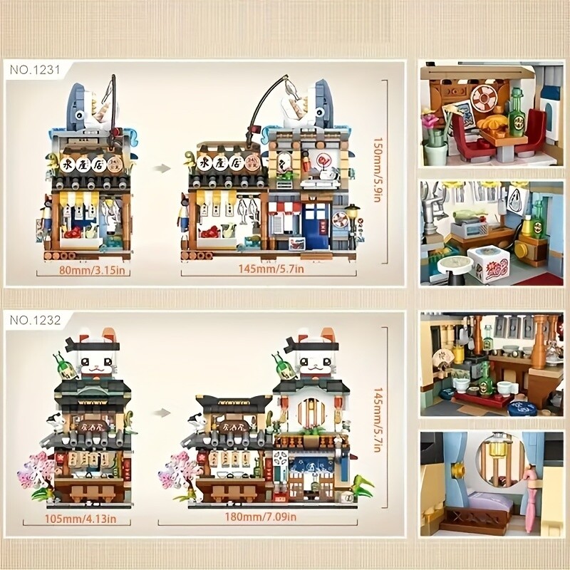 LOZ Mini Blocks Sets Food Street View Building Blocks Micro Bricks with ...