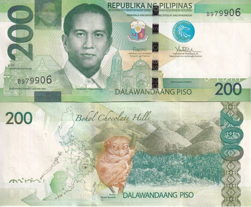 Philippines 200 Pesos 2017 P 209 b UNC NR | eBay