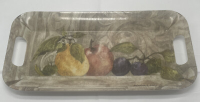 KELLER CHARLES Melamine Tray Vintage Fruits 15" Deborah K. Ellis Made ...