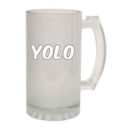Yolo You Only Live Once Fashion - Novelty Gift Funny Frosted Glass Beer ...