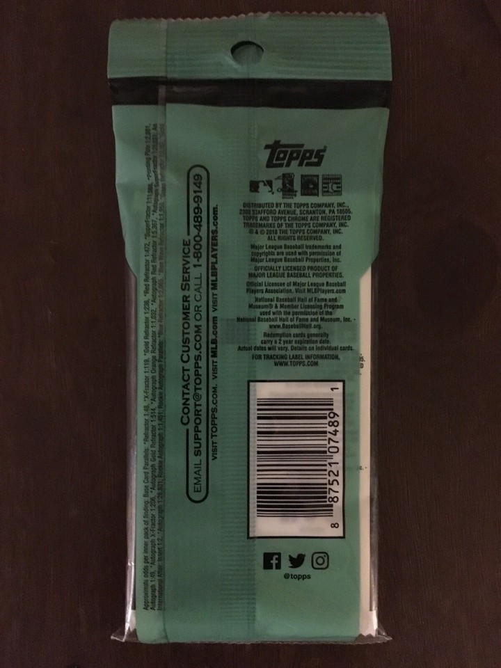 2018 Topps Chrome Update Value Pack New Unopened Factory Sealed Pink ...