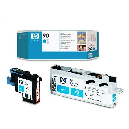 New Sealed Box Genuine OEM HP 90 Cyan Printhead and Cleaner C5055A | eBay
