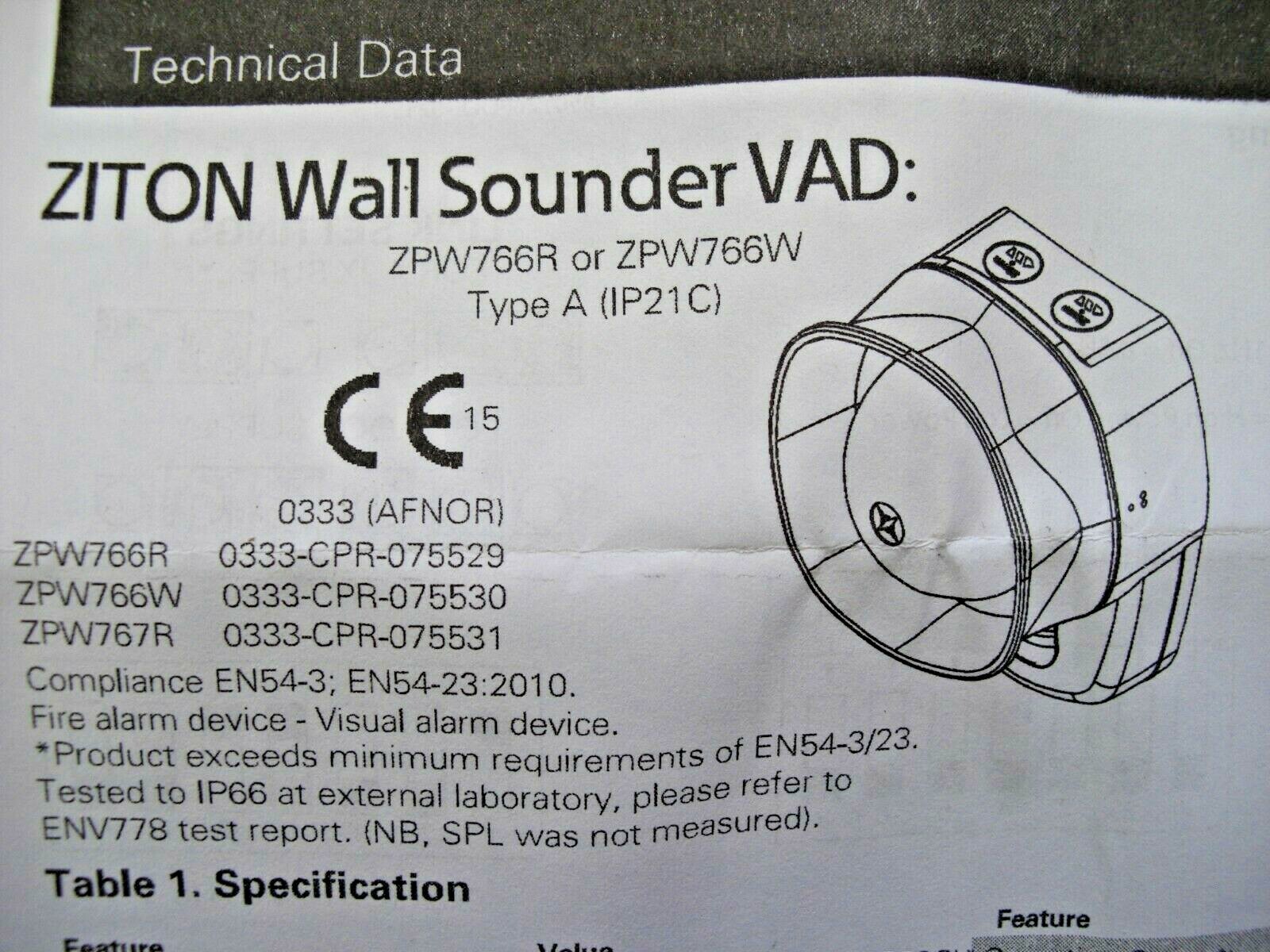 £66 Ziton ZPW766W White Addressable Sounder VAD Beacon | eBay UK