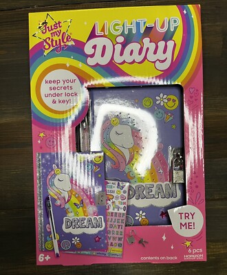 Just My Style Light Up Diary, Personalized Journal With Lock and Key ...