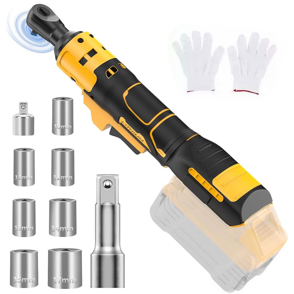 Cordless Ratchet Wrench 3/8" Electric Ratchet Wrench For DEWALT 20V MAX ...