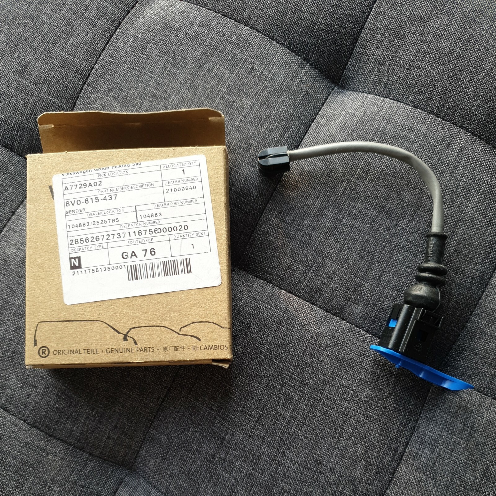 NEW GENUINE VW GOLF MK7 AUDI A3 FRONT BRAKE PAD WEAR INDICATOR WIRE ...