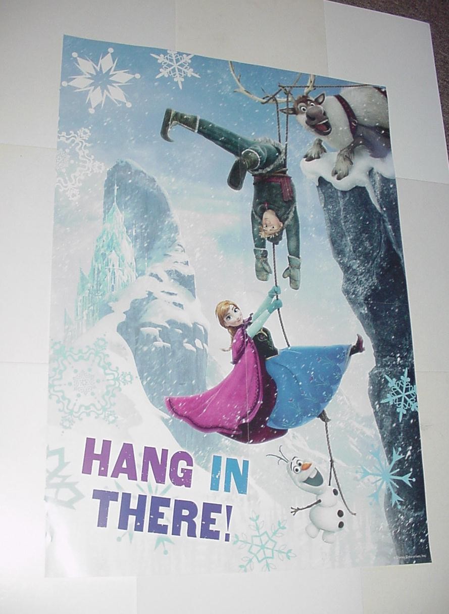 Disney's Frozen Poster # 1 Anna Kristoff Olaf Sven Hang in There! | eBay