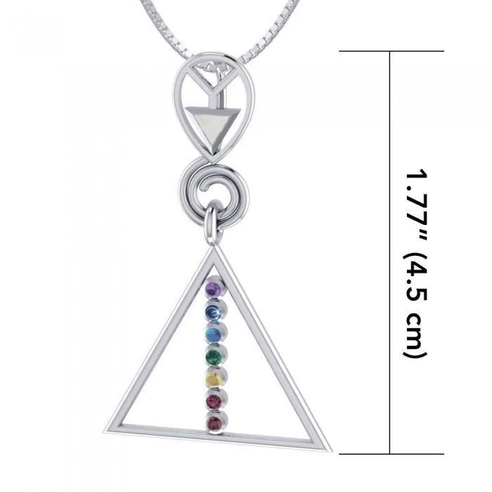 Seven Life Force Chakra 925 Sterling Silver Energy Pendant Fine Healing ...