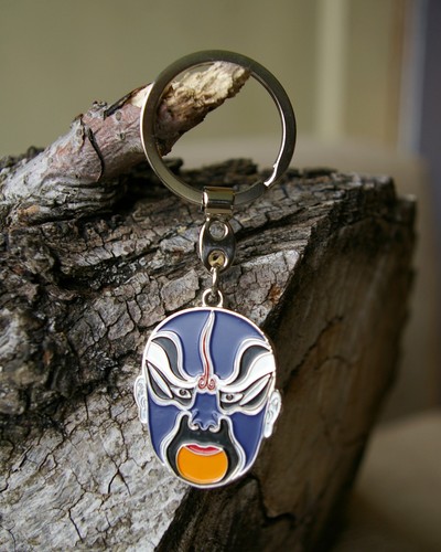 Painted Face Mask Beijing Peking Silver Tone Metal Keychain Keyring | eBay