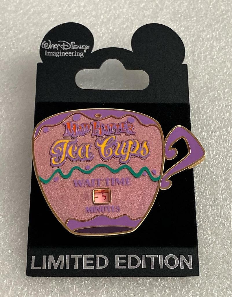 Disney WDI HKDL Mad Hatter Tea Cups Wait Time Sign LE 300 Cast Pin | eBay