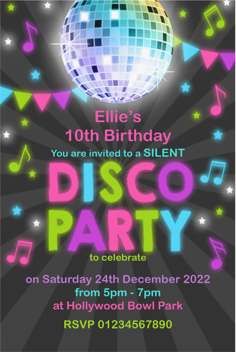 Disco Themed Birthday Invitations Disco Party Invitations | Send