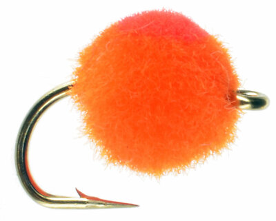 Fly Fishing Flies (Steelhead, Salmon, Trout, Bass) Glo Bug Orange Flame ...