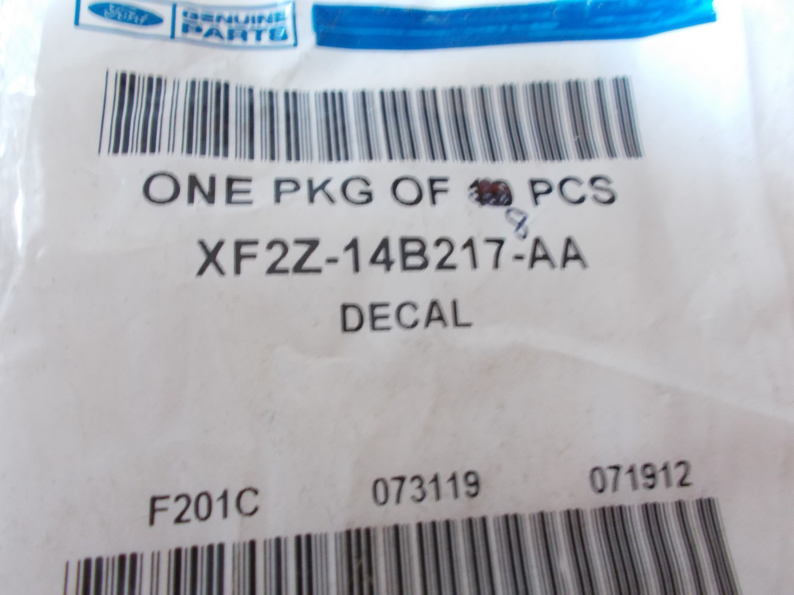 New Ford OEM Air Bag Warning Label Decal XF2Z14B217AA. | eBay