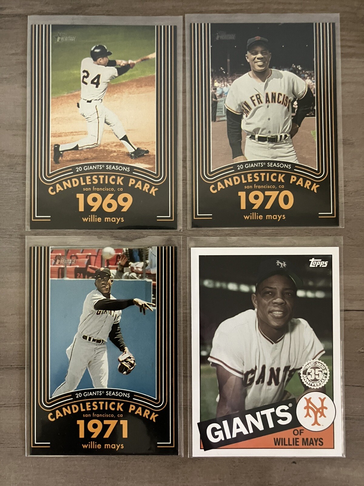 Willie Mays 4 Card Lot. Assorted Topps Insert Cards. San Francisco ...