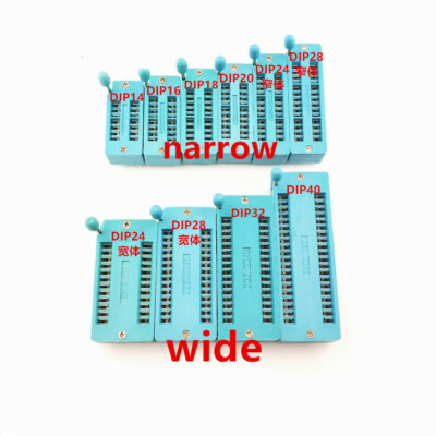 10pcs IC lock Test Universal zif socket 14 16 18 20 24 28 40 Pins ...