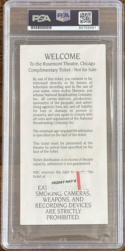 Jay Leno Signed The Tonight Show Full Authentic NBC Ticket Autograph ...