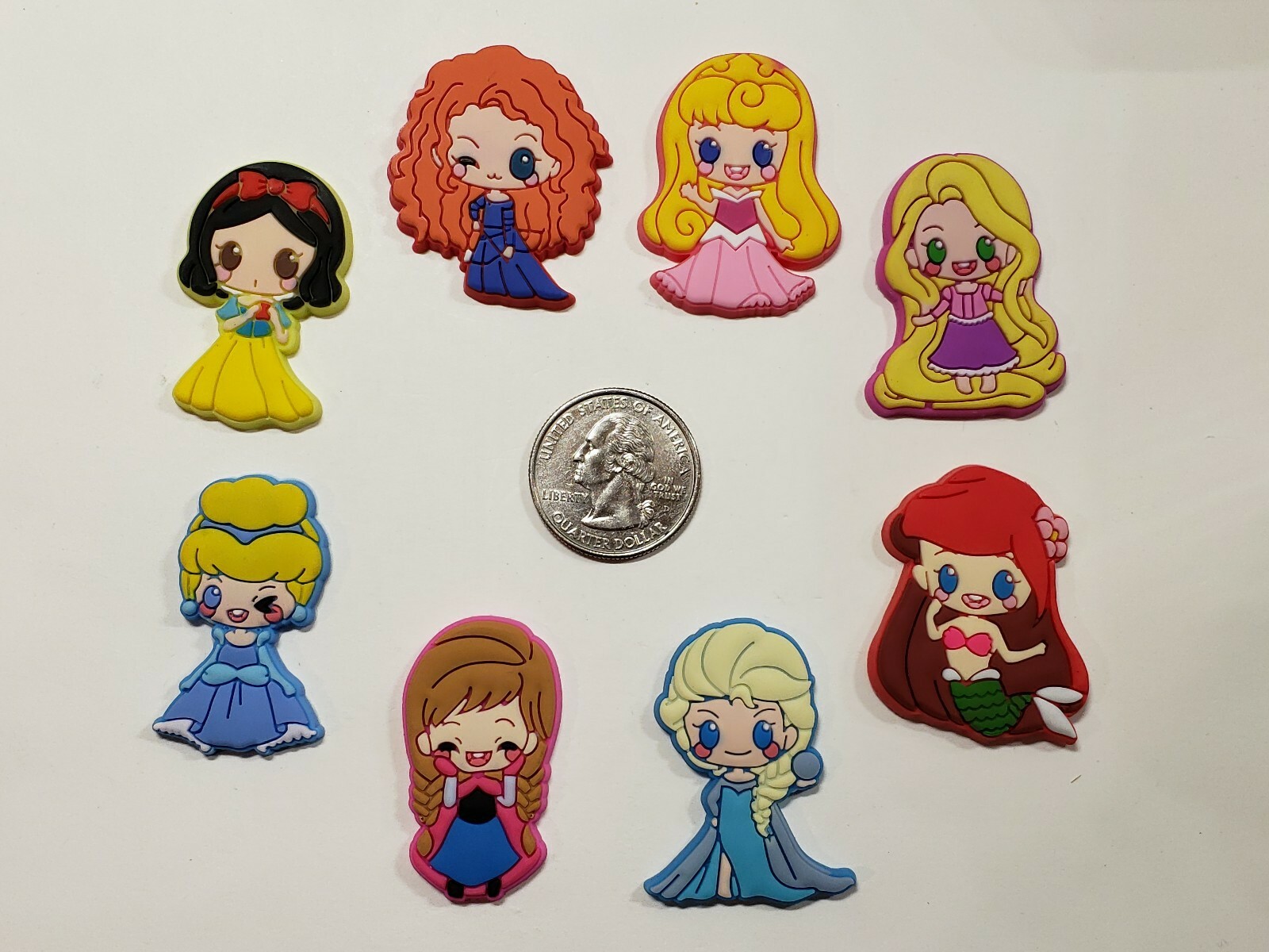 8 Pcs Lot princess Flatback PVC Hair Bow Center Supply/DIY accessories ...