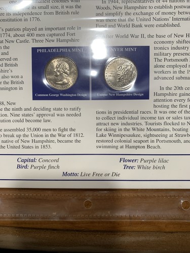 2000 P & D New Hampshire Quarters Uncirculated Statehood Coin Set ...