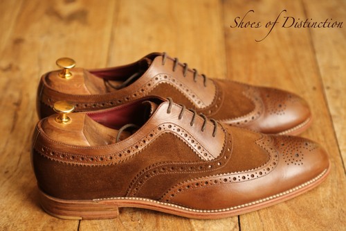 Design Loake Tan Brown Leather Suede Oxford Brogue shoes Men's UK 11 F ...