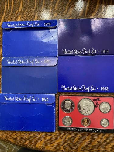 60s Lot of US Mint Uncirculated Proof Coin Sets 1968 to 1972 and 1978 ...