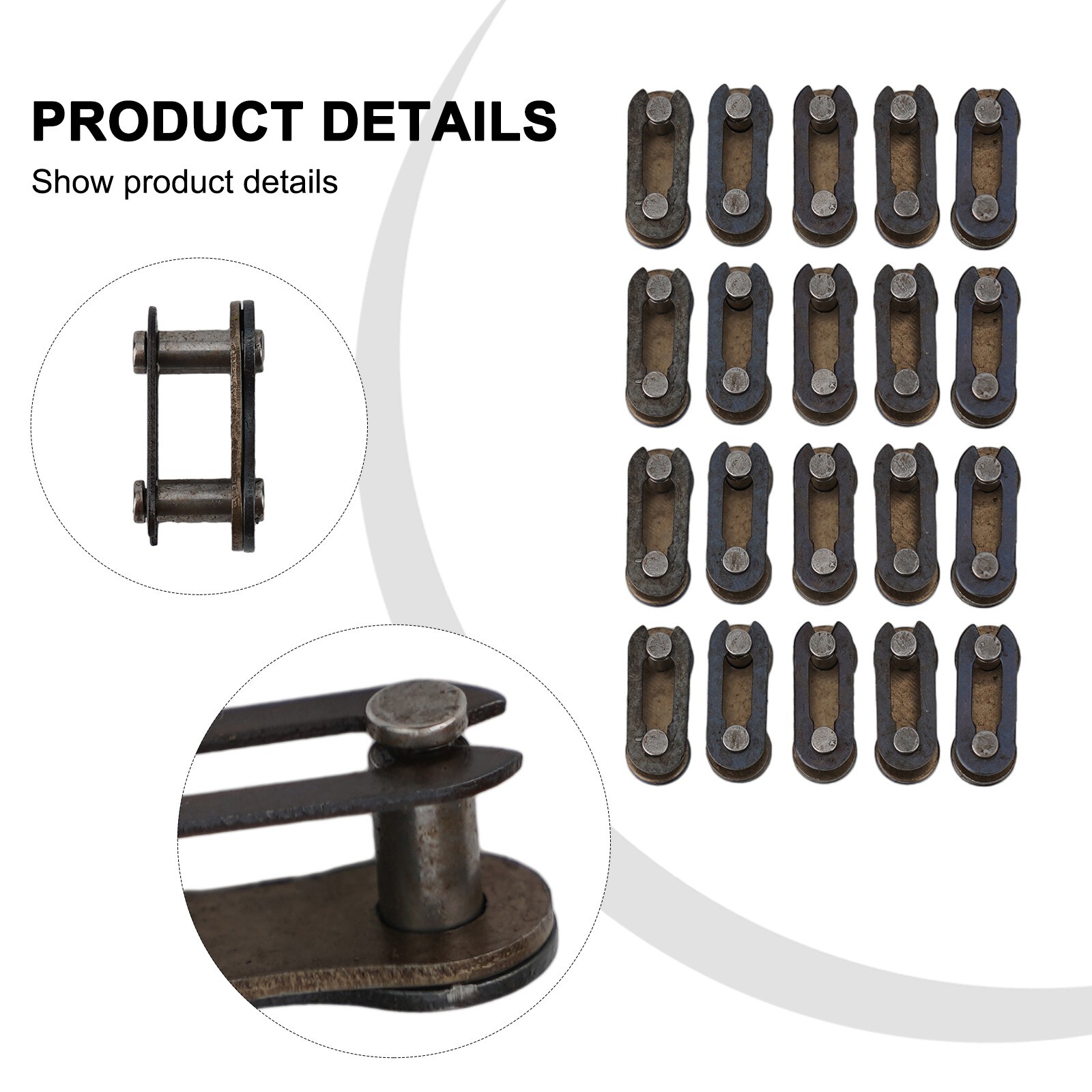 Bike Chain Joint Links Parts Steel Black 1/2*1/8 21mm 20pcs Quick Sale ...