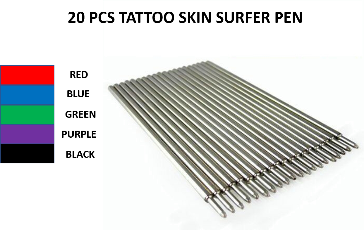 20 PCS Tattoo Skin Surfer Pens Skin Marking Pens Tattoo Pen Refills | eBay