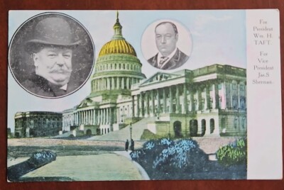 Presidential Election William Taft & Sherman Vintage Postcard | eBay