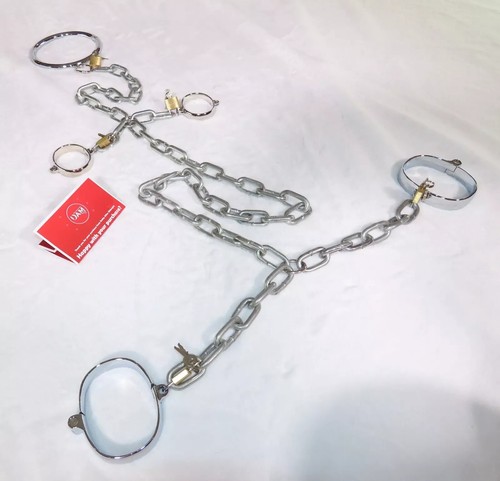 BDSM Restraints Neck Wrist Ankle Collar with Locks Stainless Steel Slave Bondage | eBay UK