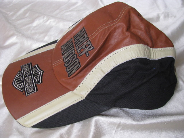 Harley Davidson Motorcycle Leather Hat Baseball Cap M… - Gem