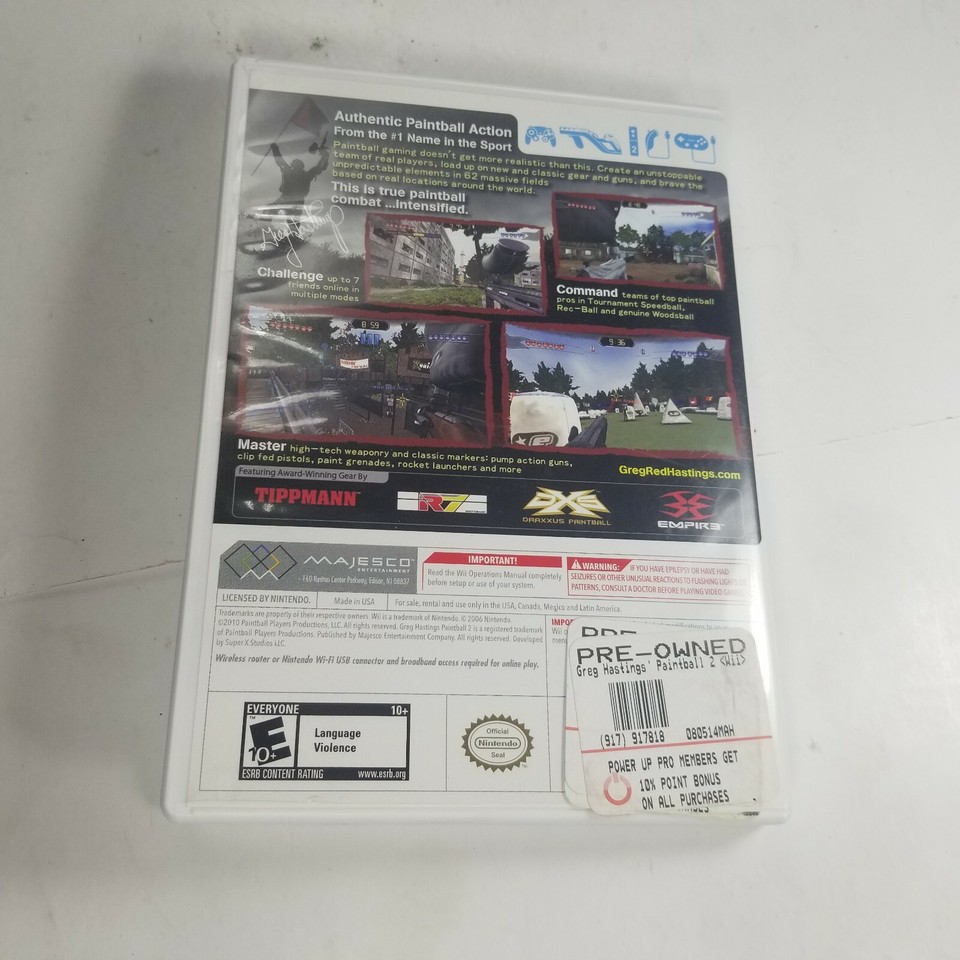 Greg Hastings Paintball 2 (Nintendo Wii, Wii U) GAME COMPLETE ...
