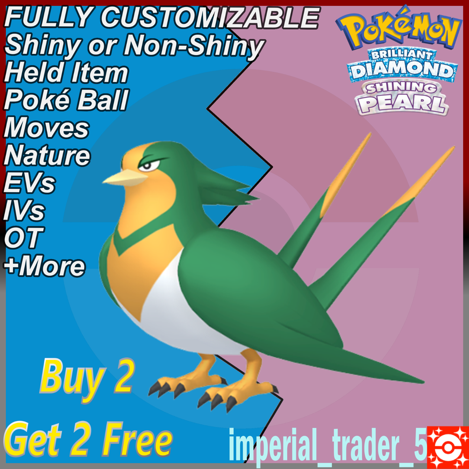 Pokemon Brilliant Diamond & Shining Pearl Shiny Swellow 6IV ...