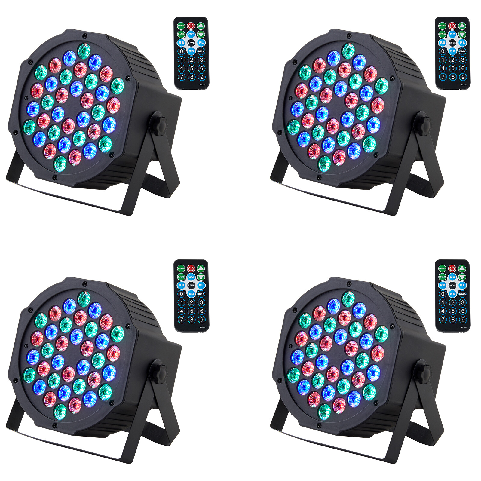 4PCS DJ Disco Party Stage Light 36LED RGB DMX Beam Lights KTV Show PAR ...