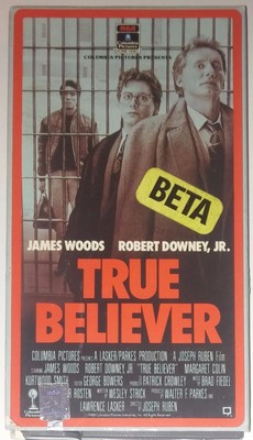 True Believer (BETA, 1989)(Drama) James Woods, Robert Downey, Jr., RARE ...