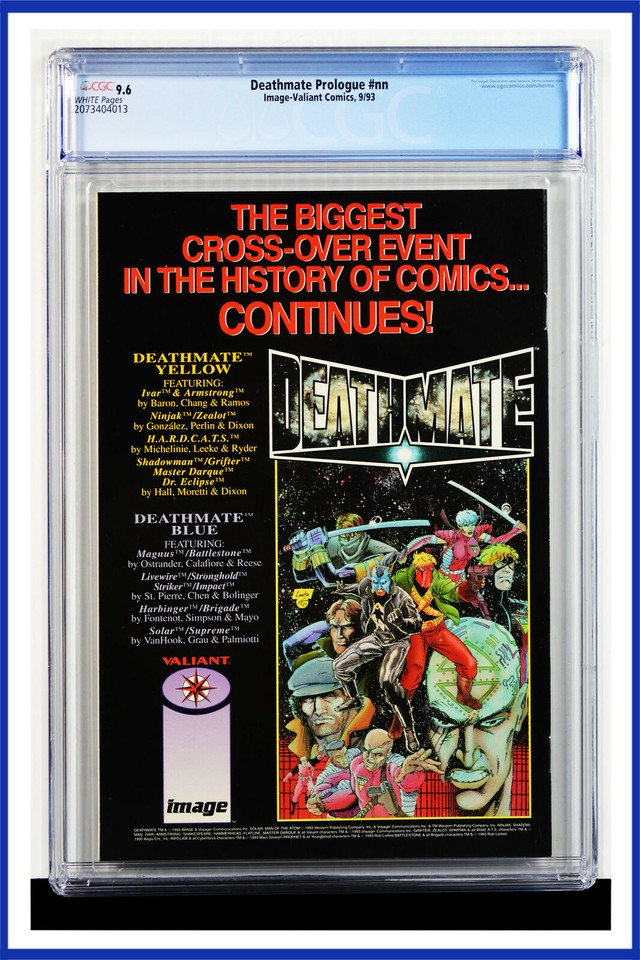 Deathmate Prologue #nn CGC Graded 9.6 Image-Valiant 1993 Silver Foil ...