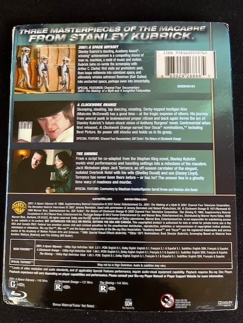 Stanley Kubrick's 2001, CLOCKWORK ORANGE, SHINING (Blu-Rays) W ...