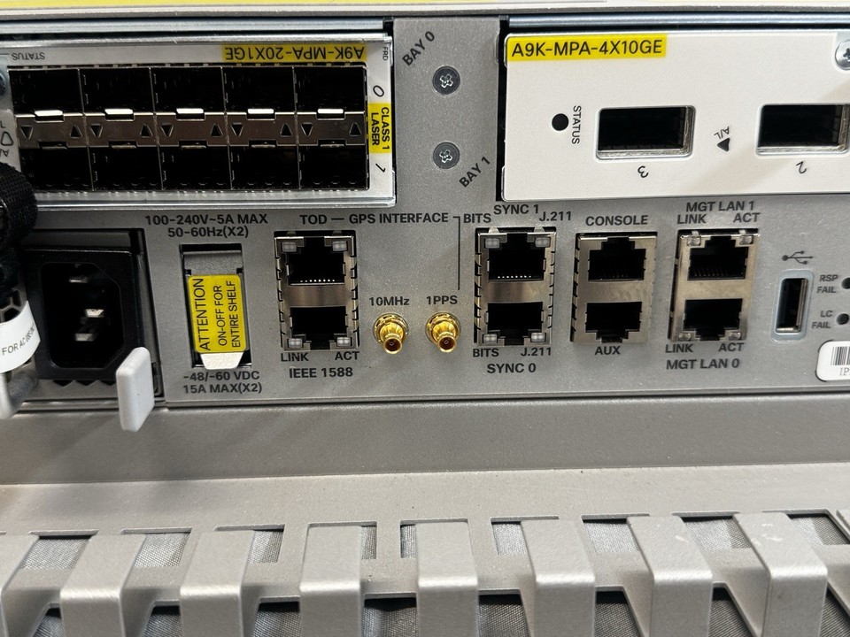 Cisco *ASR-9001* Include 1x(A9K-MPA-4X10GE) & 1x (A9KMPA-20X1GE) ASR ...