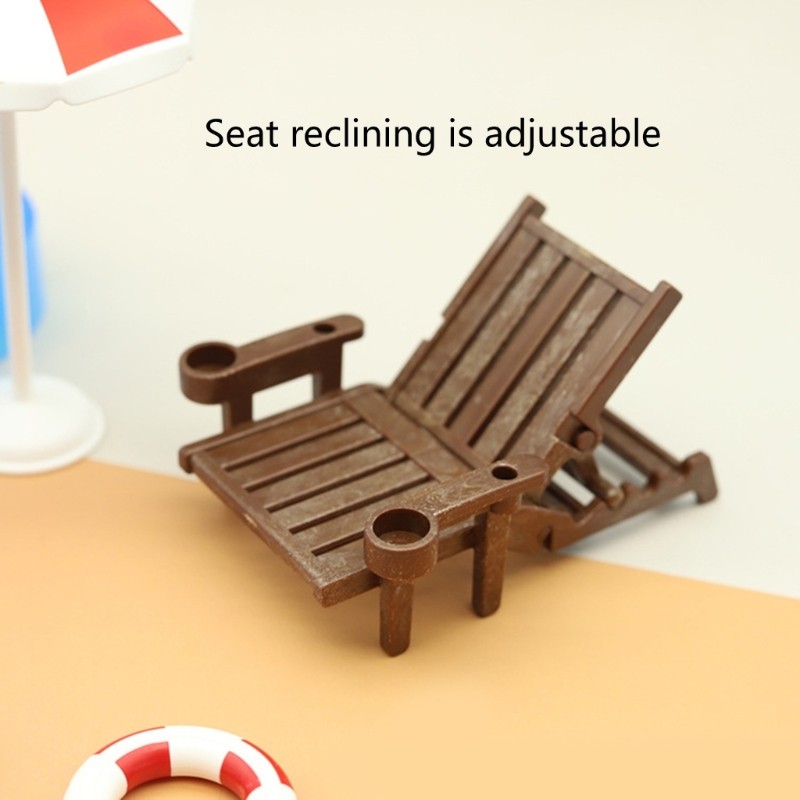 5pcs Miniature Doll-House Beach-Theme Pool & Chair Model Set Decorative ...