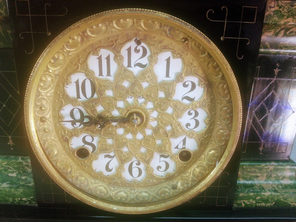 Beautiful ANTIQUE SETH THOMAS ADAMANTINE MANTLE Clock Good running ...