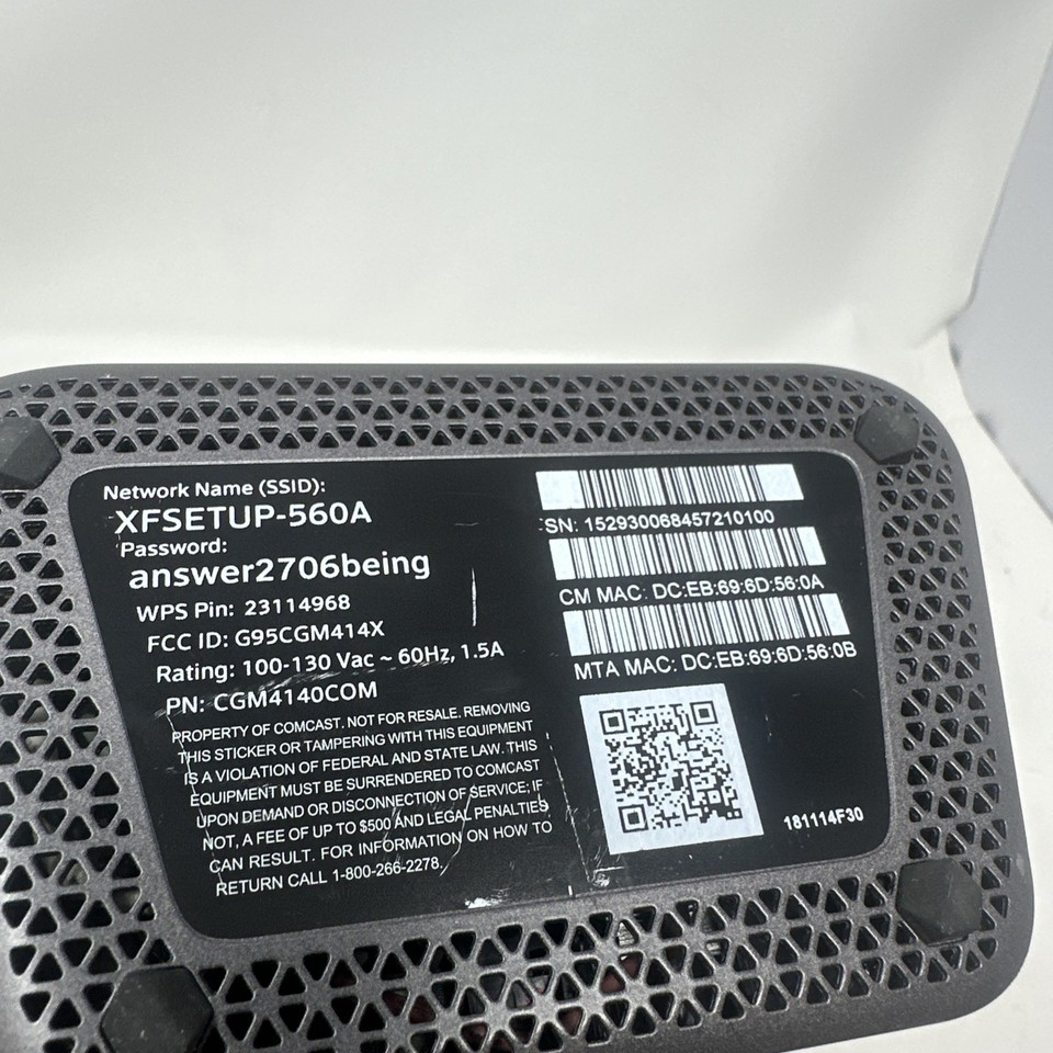 Xfinity XB6-T CGM4140COM WiFi Router & Cable Modem – w/ Power Cable | eBay