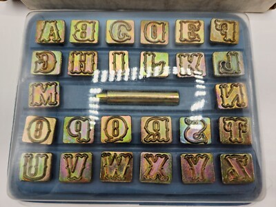 Vintage Craftool Co Leather Tooling 3/4" Wood Grain Log Alphabet Stamp ...
