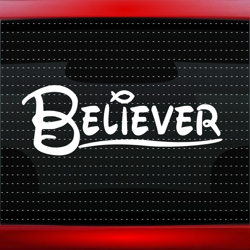 Believer Fish Cute Christian Car Decal Truck Window Vinyl Sticker (20 ...