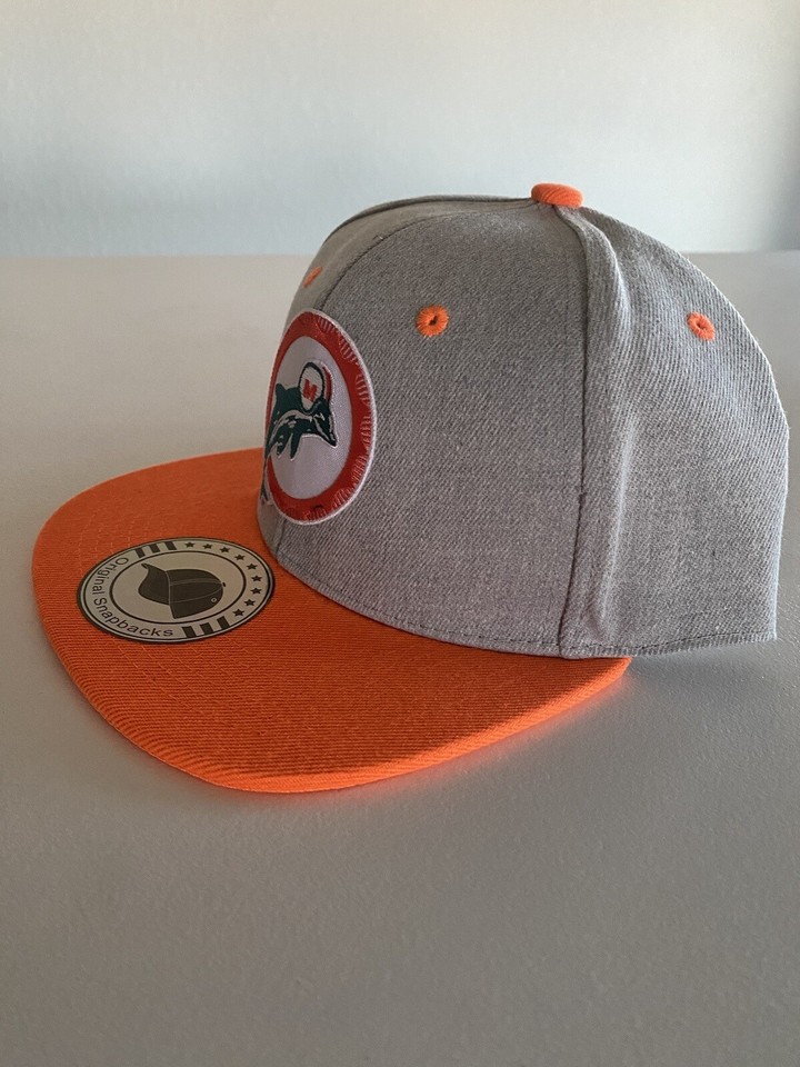 MIAMI DOLPHINS Retro 1966 Throwback Classic Logo Snapback Gray Orange ...