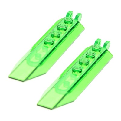 2x Lego Rotor Blade 1x8 Transparent Green 9 Teeth Hinge Propeller 30407 ...