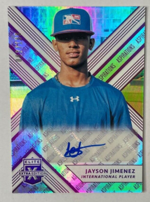 Jayson Jimenez 2018 Elite Extra Edition Aspirations PURPLE RC AUTO #'d ...