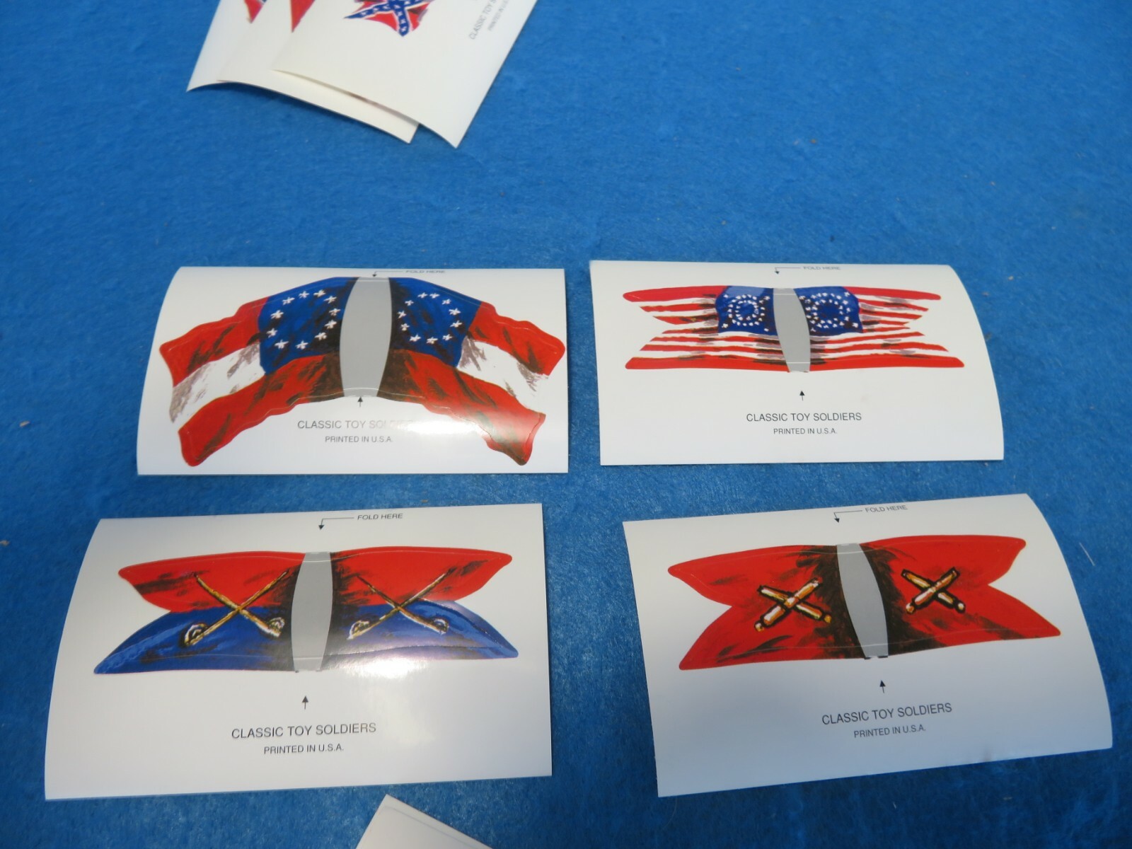 Classic Toy Soldiers American civil war flags X 11,fold and stick type ...